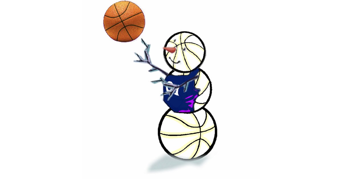Basketball Snowman Christmas Statuette | Zazzle