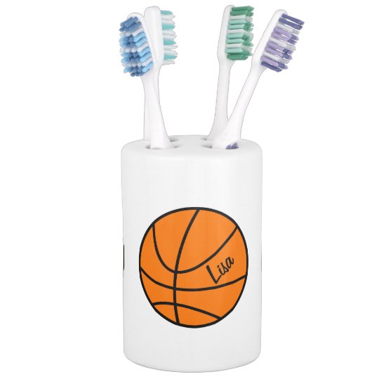 Basketball Soap Dispenser And Toothbrush Holder | Zazzle.com