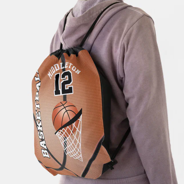 Basketball Sport Design Drawstring Bag | Zazzle