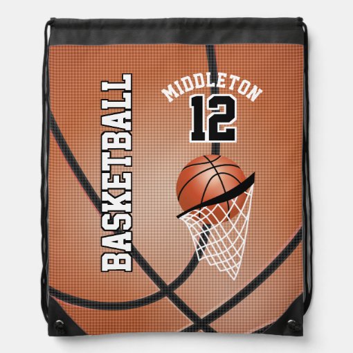 Basketball Sport Design Drawstring Bag | Zazzle