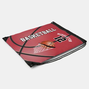 Basketball Sport Design - Red Drawstring Bag | Zazzle
