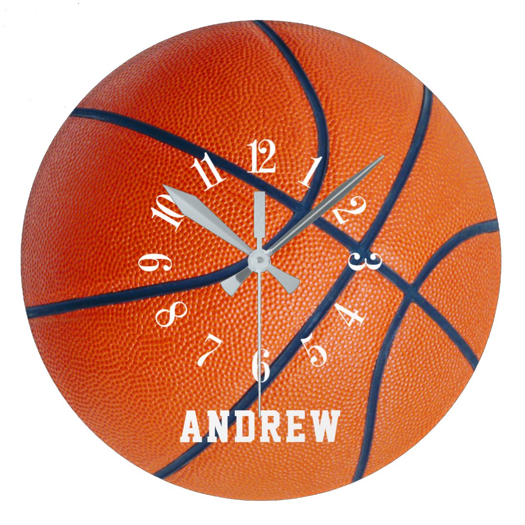 Basketball sport fans & team members Large Clock | Zazzle