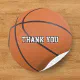Basketball Sport Thank You Classic Round Sticker | Zazzle