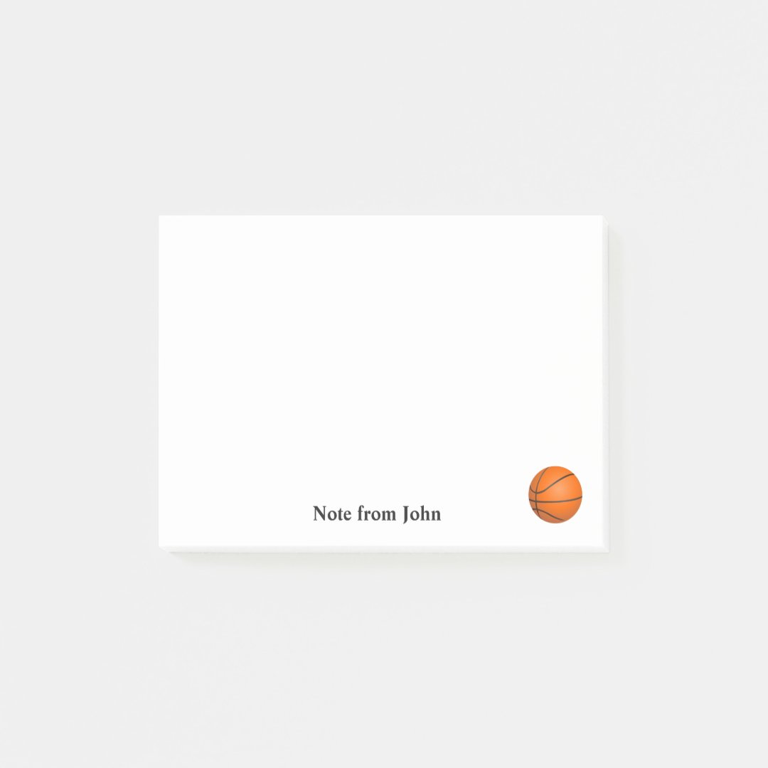 Basketball Sport Theme Custom Name Text Post-it Notes | Zazzle