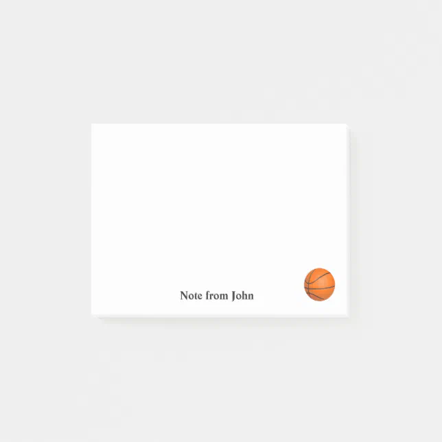 Basketball Sport Theme Custom Name Text Post-it Notes | Zazzle