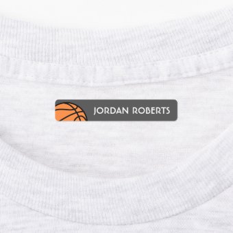 Basketball sports custom name fabric clothing labels | Zazzle