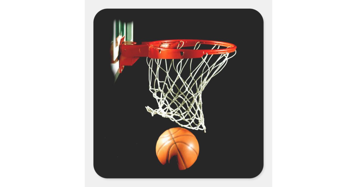 Basketball Square Sticker | Zazzle