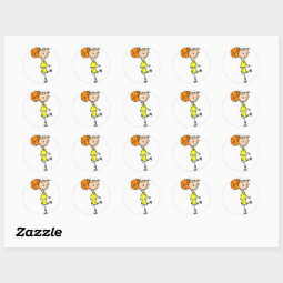 Basketball Stick Figure Sticker | Zazzle