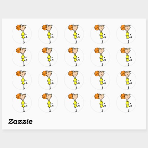 Basketball Stick Figure Sticker | Zazzle