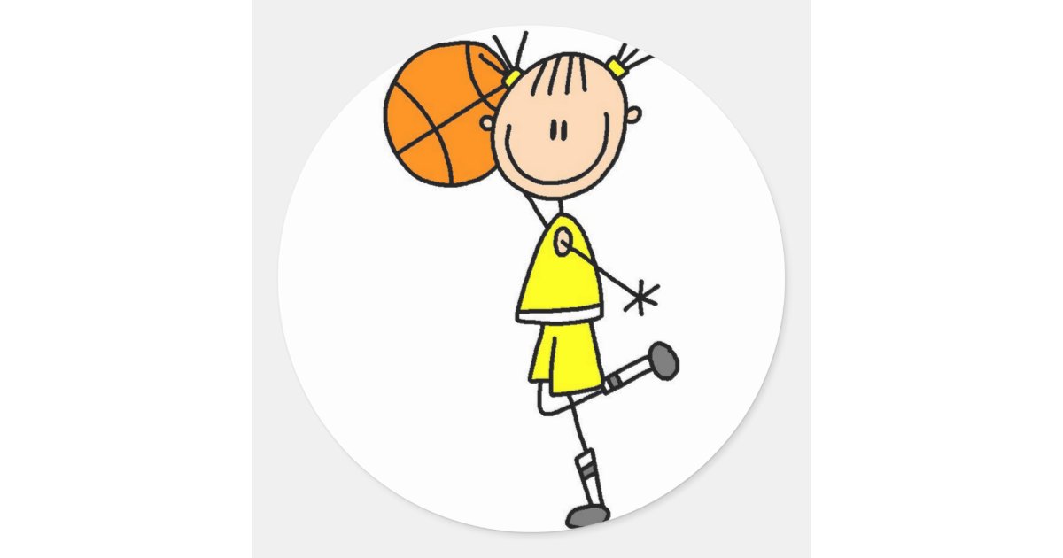 Basketball Stick Figure Sticker | Zazzle