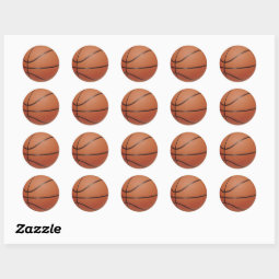 Basketball Stickers, to Hand Write NAMES, NUMBERS Classic Round Sticker ...