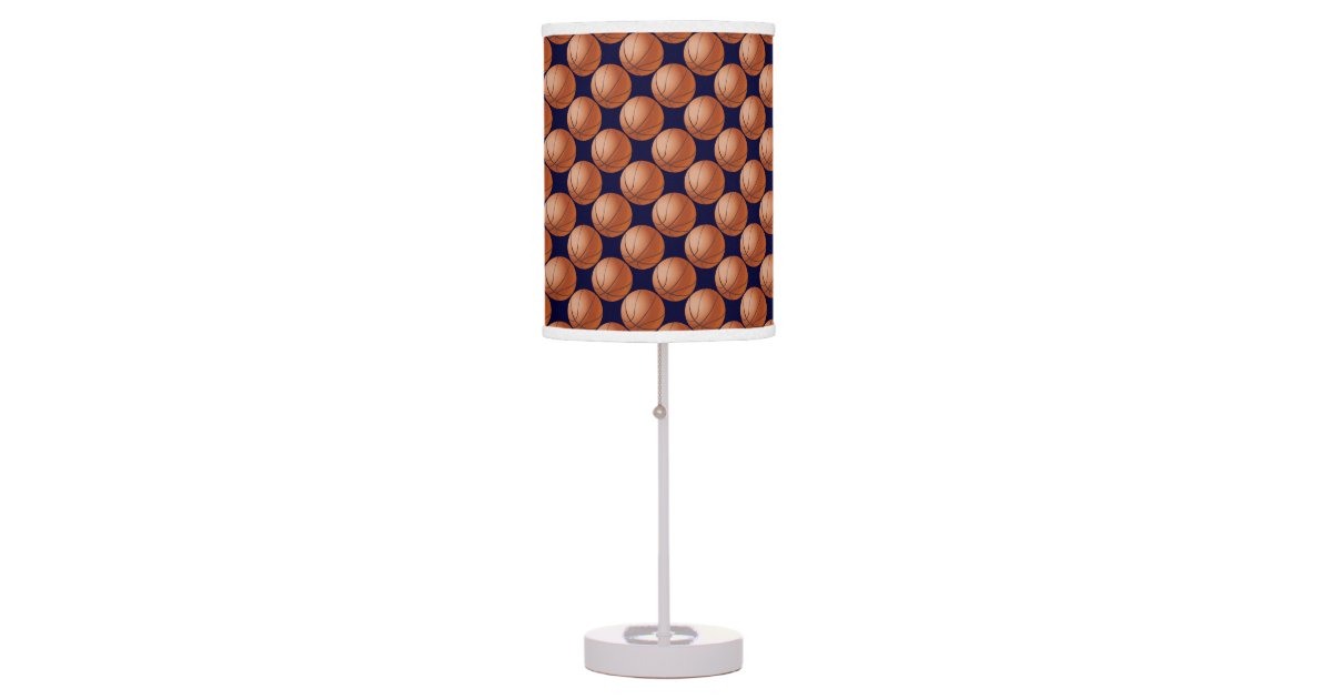Basketball Table Lamp, Dark Blue Background Table Lamp | Zazzle