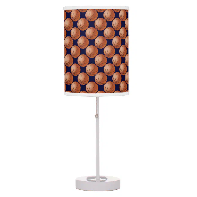 Basketball Table Lamp, Dark Blue Background Table Lamp | Zazzle