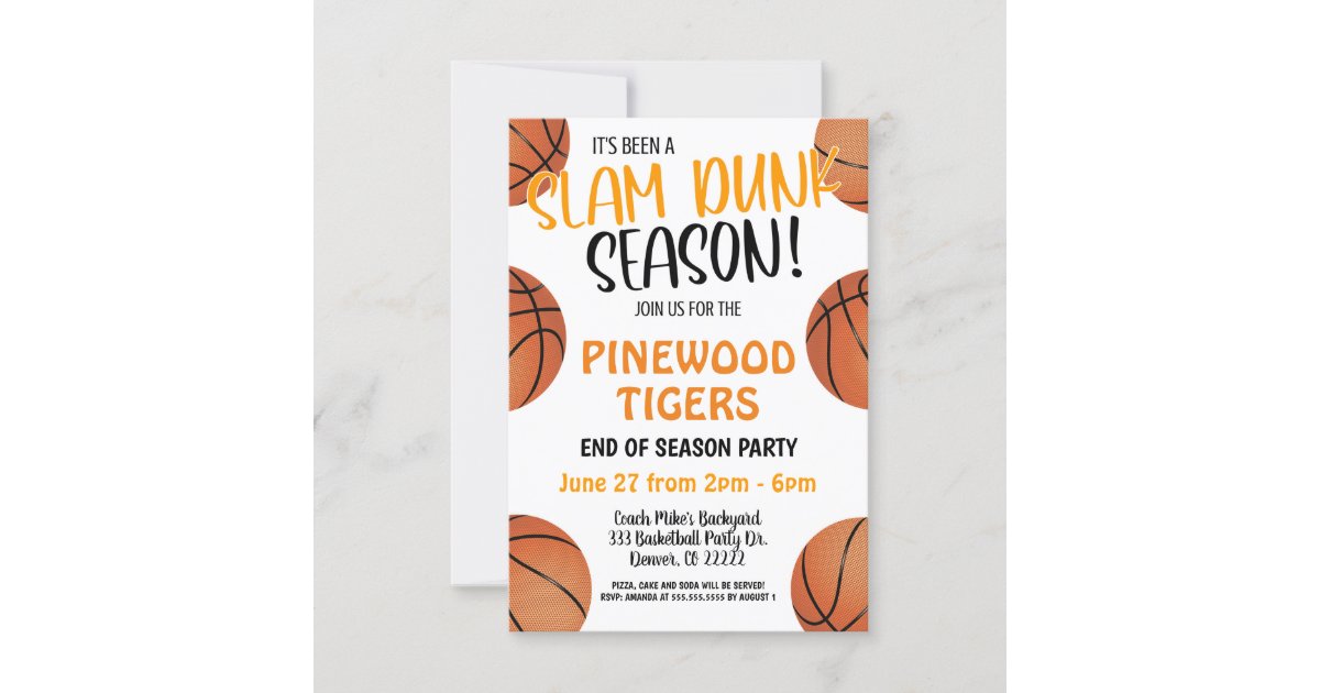 BASKETBALL TEAM END OF SEASON PARTY INVITATION | Zazzle