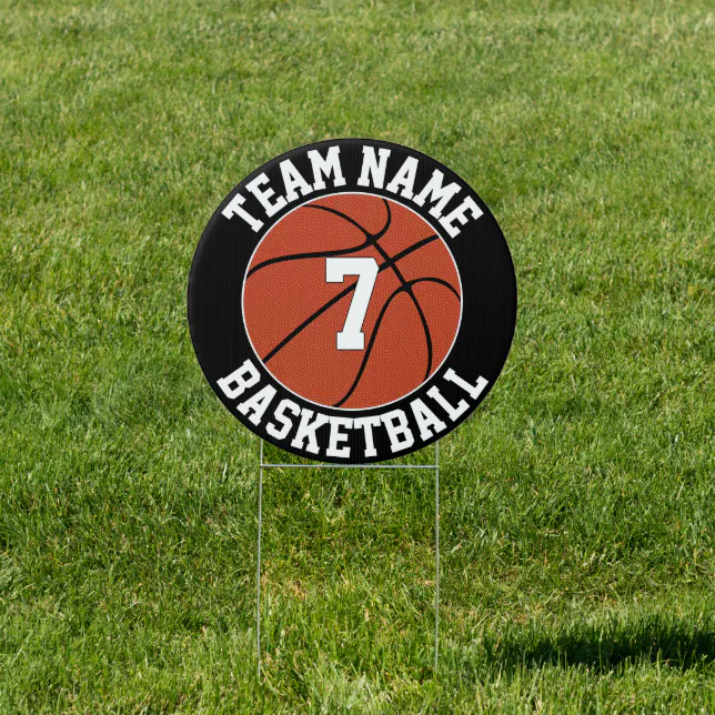 Basketball Team Name and Player Number Yard Sign | Zazzle