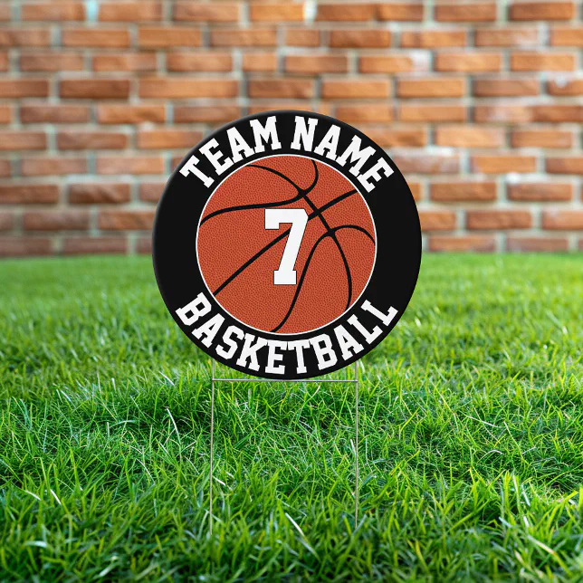 Basketball Team Name and Player Number Yard Sign | Zazzle
