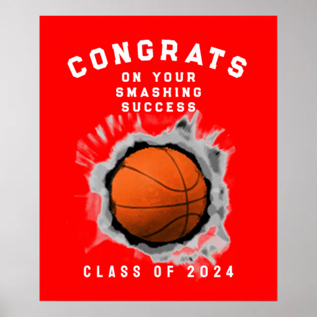 Basketball Team Player Congrats Poster | Zazzle