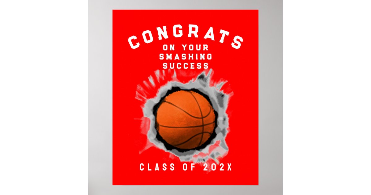 Basketball Team Player Congrats Poster | Zazzle