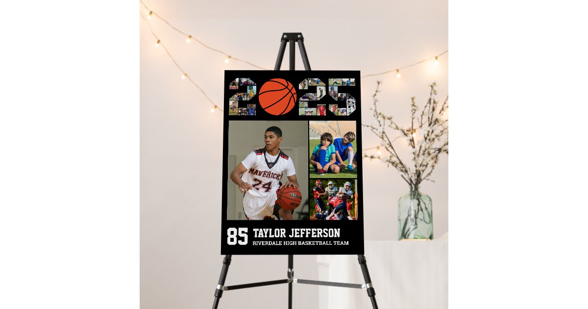 Basketball Team Senior Class of 2025 Photo Collage Foam Board | Zazzle