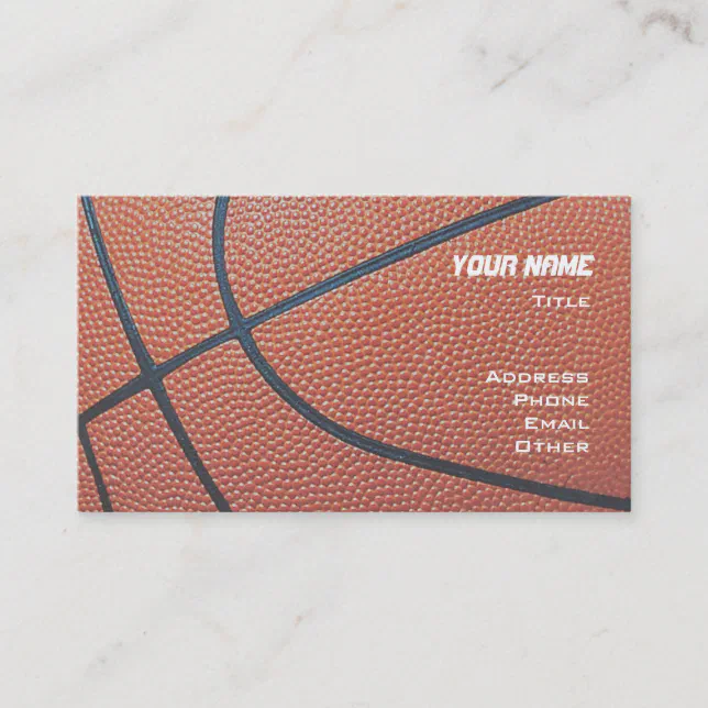 Basketball _textured_red,white,blue hoop net business card | Zazzle