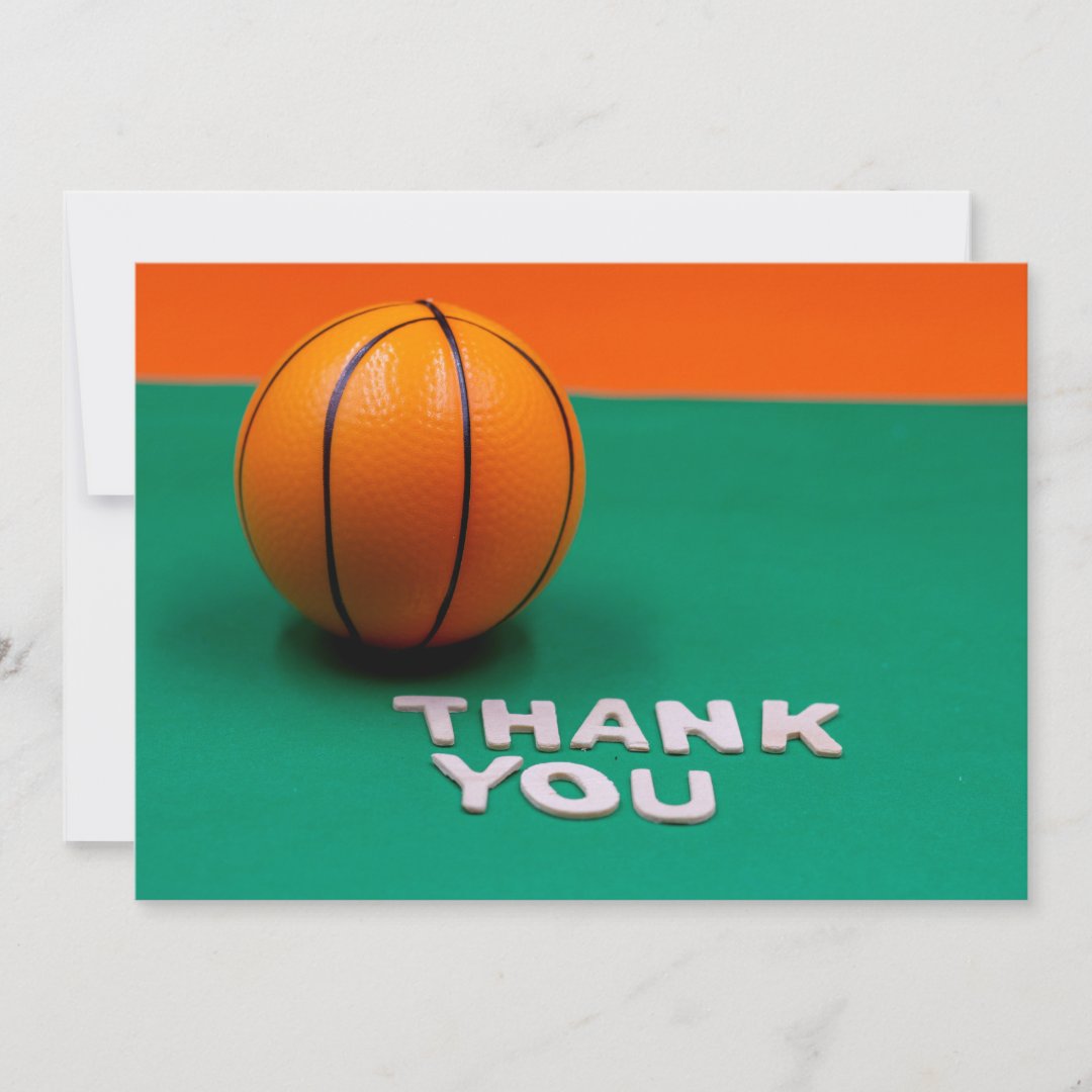 Basketball Thank you card | Zazzle
