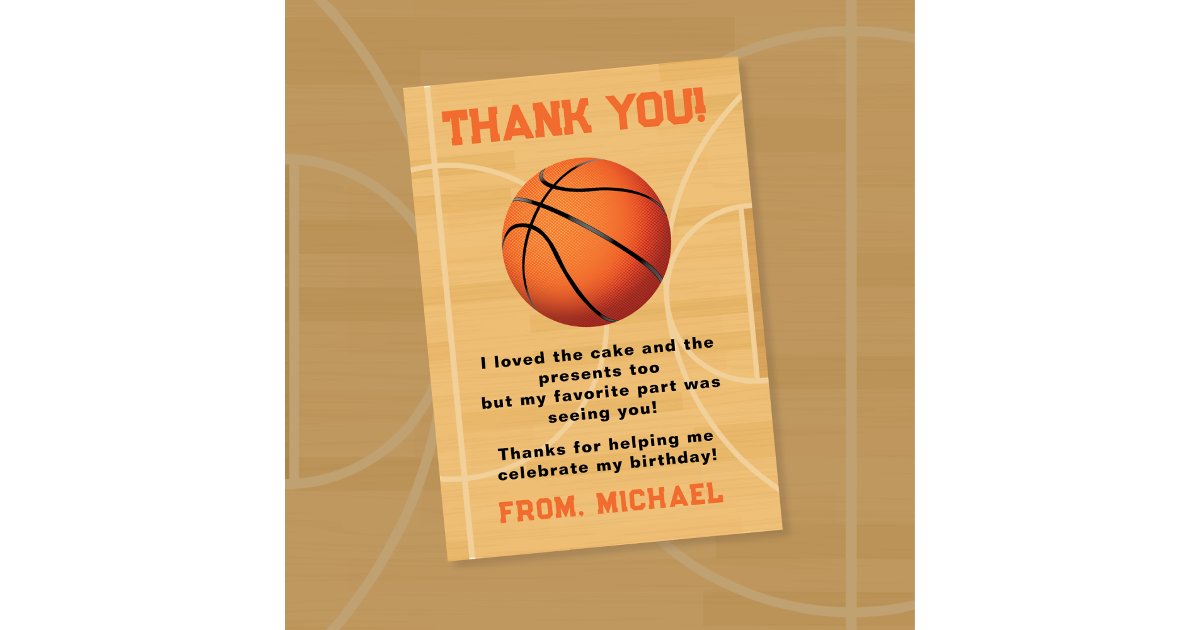 Basketball thank you card | Zazzle