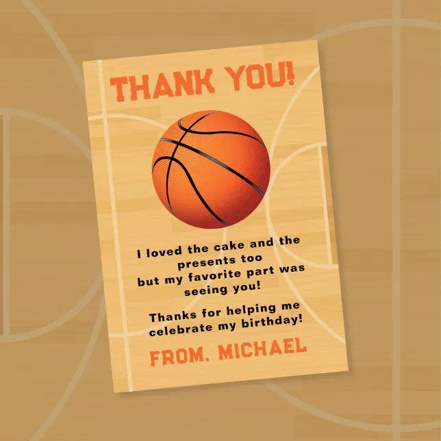 Basketball thank you card | Zazzle