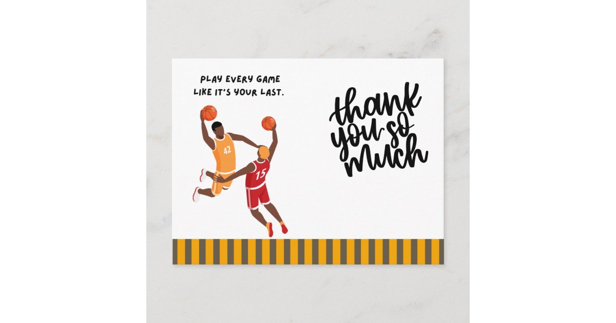 Basketball Thank you card for Player | Zazzle