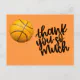 Basketball Thank you card with basketball | Zazzle