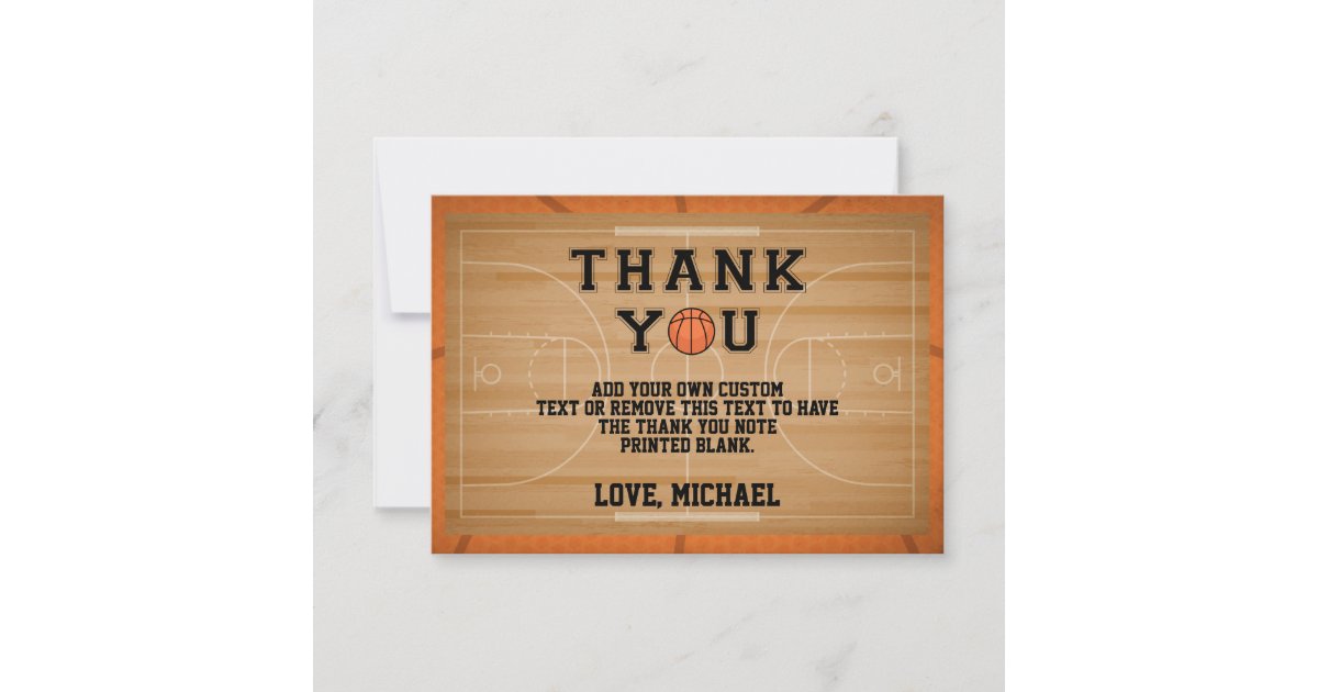 Basketball Thank You Cards | Zazzle