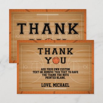 Basketball Thank You Cards | Zazzle