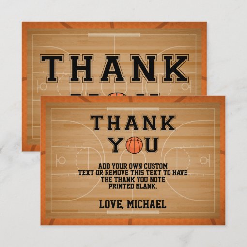 Basketball Thank You Cards | Zazzle