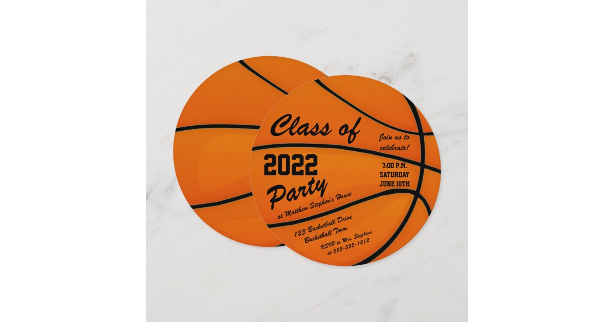Basketball Themed Graduation Party Invitation | Zazzle