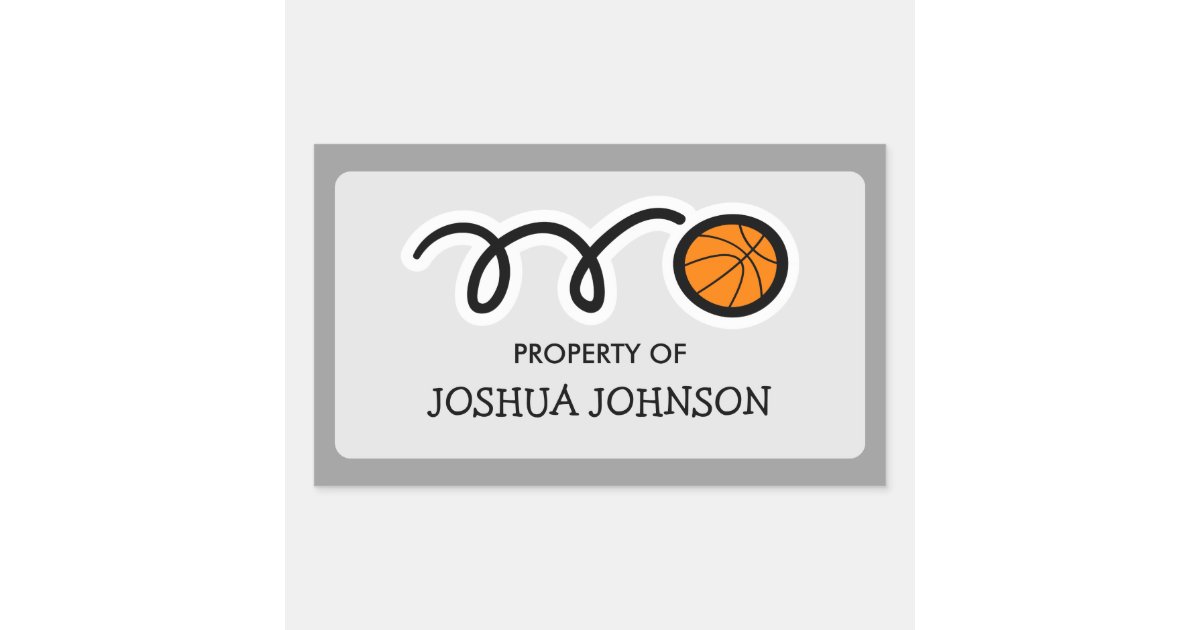 Basketball this book belongs to label stickers | Zazzle