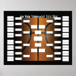 Basketball Tournament Bracket Poster | Zazzle