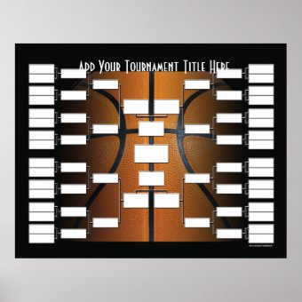 Basketball Tournament Bracket Poster | Zazzle