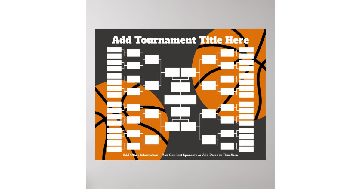 Basketball Tournament Bracket Poster | Zazzle