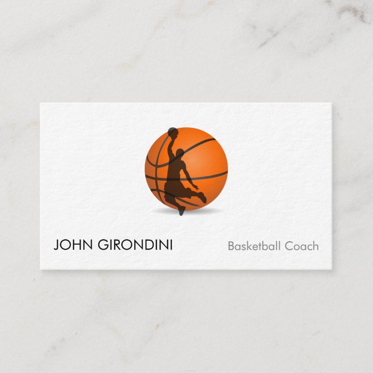 Basketball Trainer Coach Modern Signature UV Matte Business Card | Zazzle