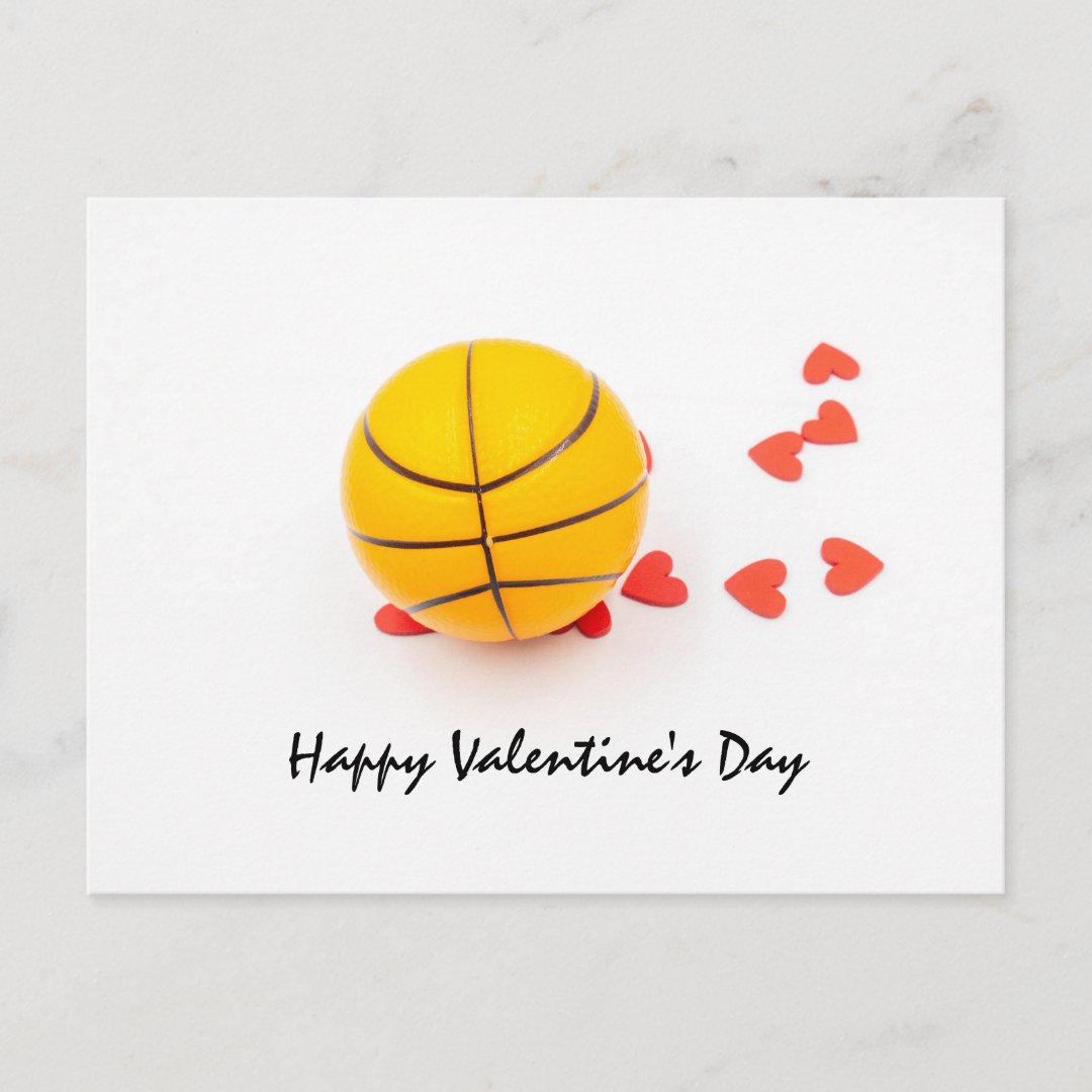 Basketball Valentine's Day Basketball with love Postcard | Zazzle