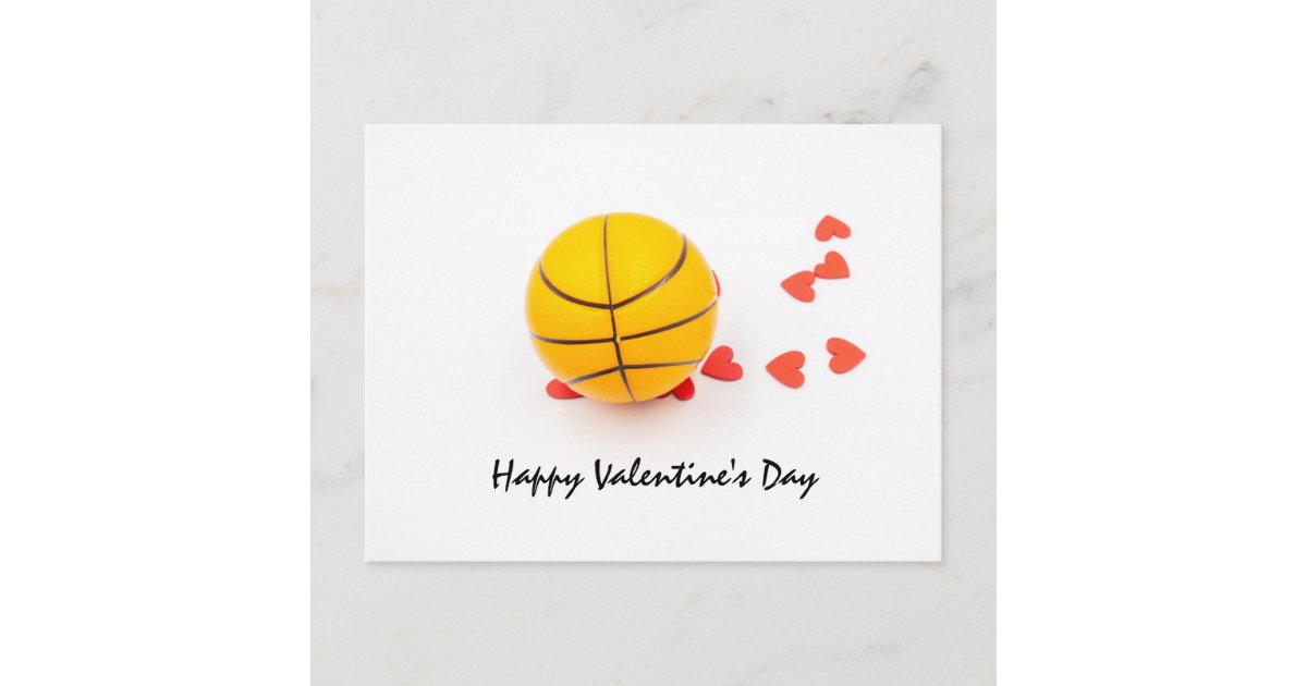 Basketball Valentine's Day Basketball with love Postcard | Zazzle