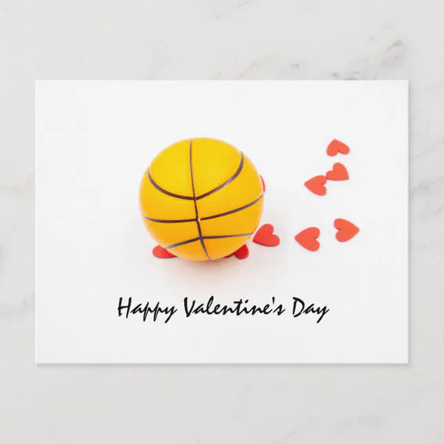 Basketball Valentine's Day Basketball with love Postcard | Zazzle