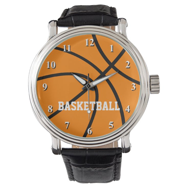 Basketball watch with custom text | Zazzle