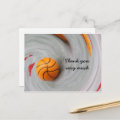 Basketball with love on the court thank you postcard | Zazzle