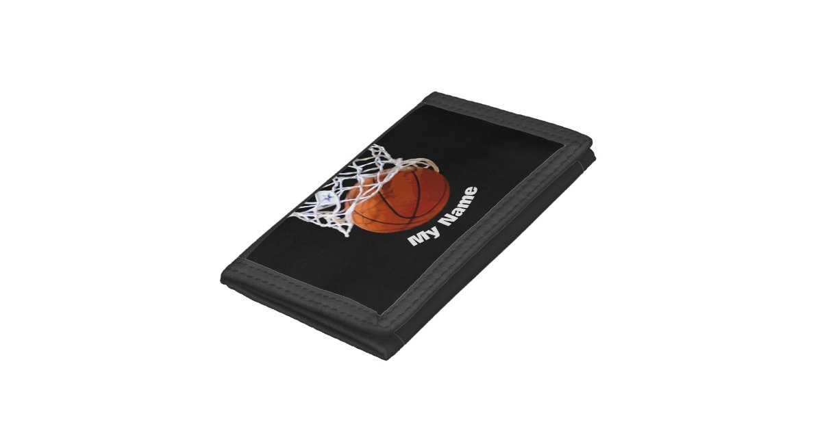 Basketball Your Name Trifold Wallet | Zazzle