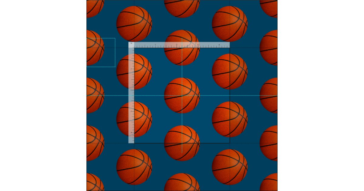 basketballs on blue or any color sports pattern fabric | Zazzle