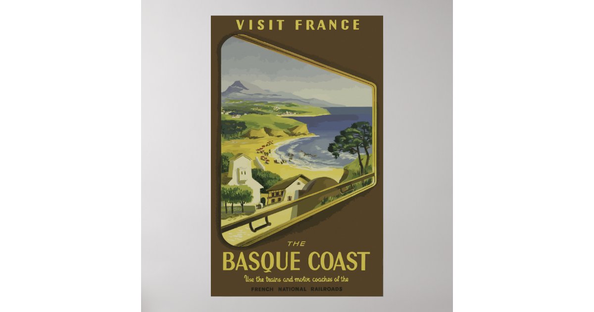 Basque Coast - France Vintage Poster | Zazzle