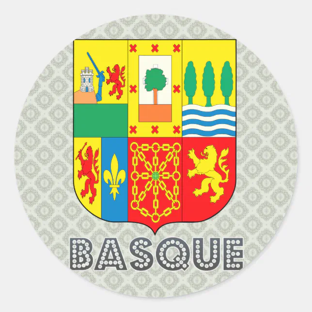 Basque Coat of Arms Classic Round Sticker | Zazzle