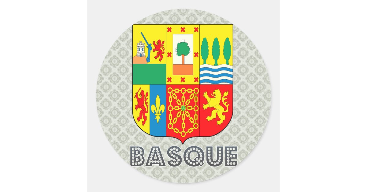 Basque Coat of Arms Classic Round Sticker | Zazzle