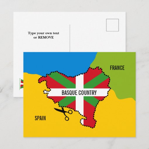 Basque flag Ikurriña, Basque Country independence, Postcard | Zazzle