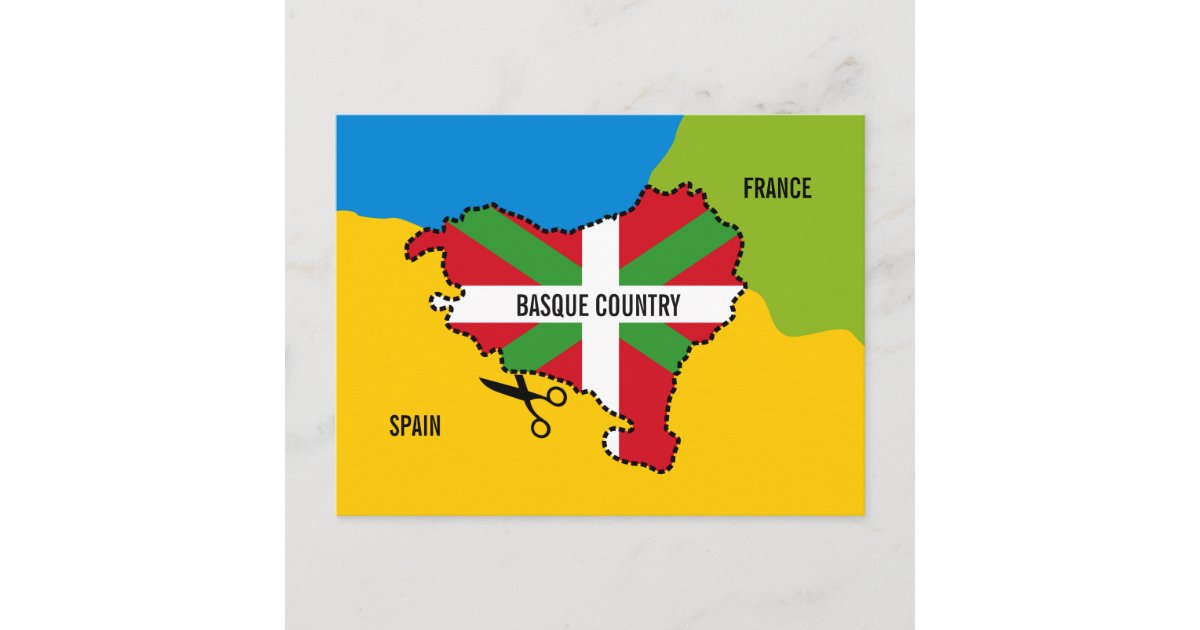Basque flag Ikurriña, Basque Country independence, Postcard | Zazzle
